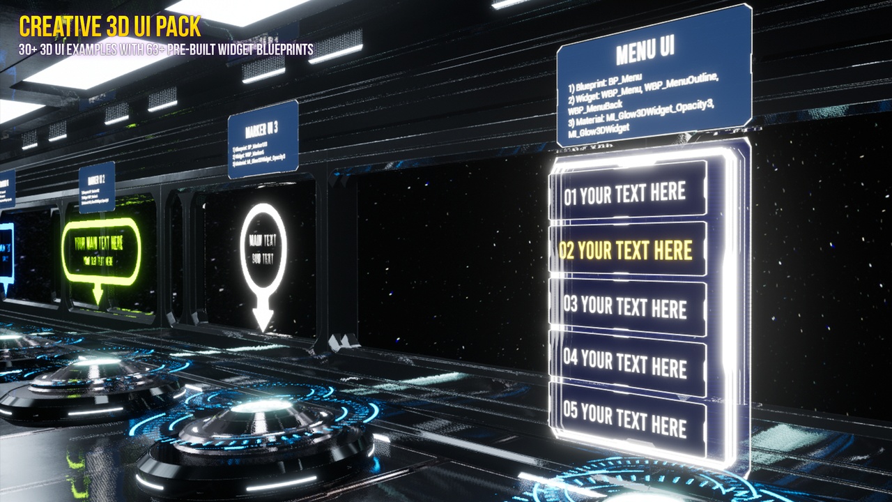 Interactive and Customizable 3D UI Pack