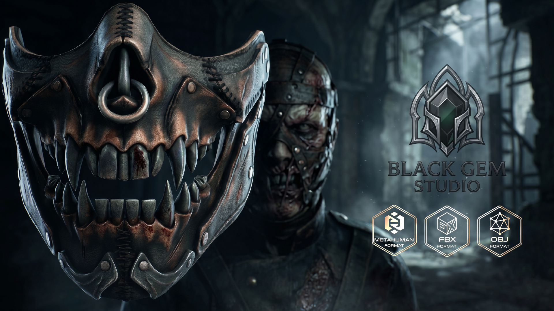 Brutal Raider Fang Mask for Horror & Post-Apocalyptic Characters | Fab