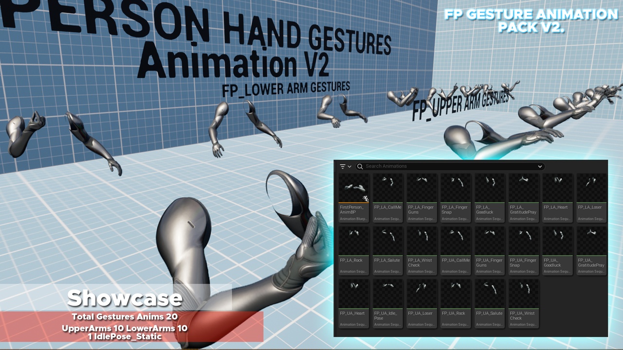 First Person Hand Gesture Animations V.2 | Fab
