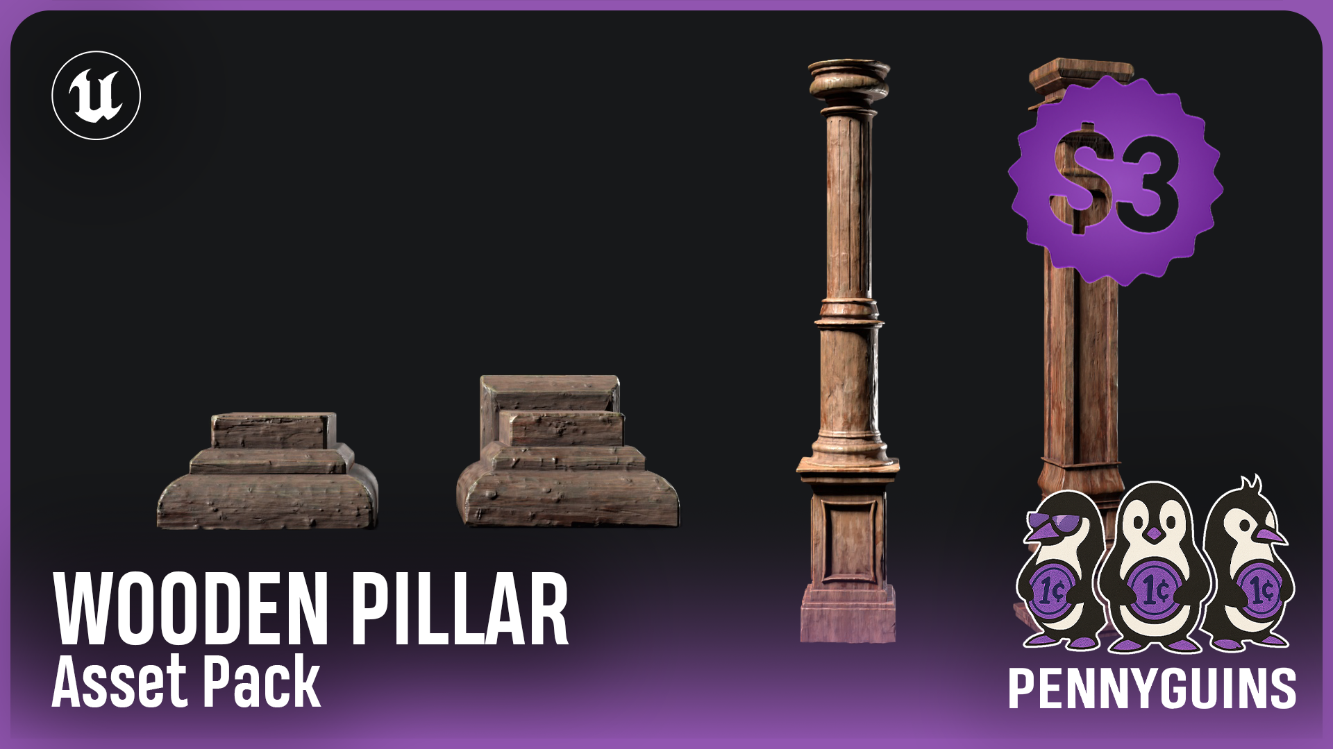 Wooden Pillars – Structural Support Props for Architecture Kits | Fab