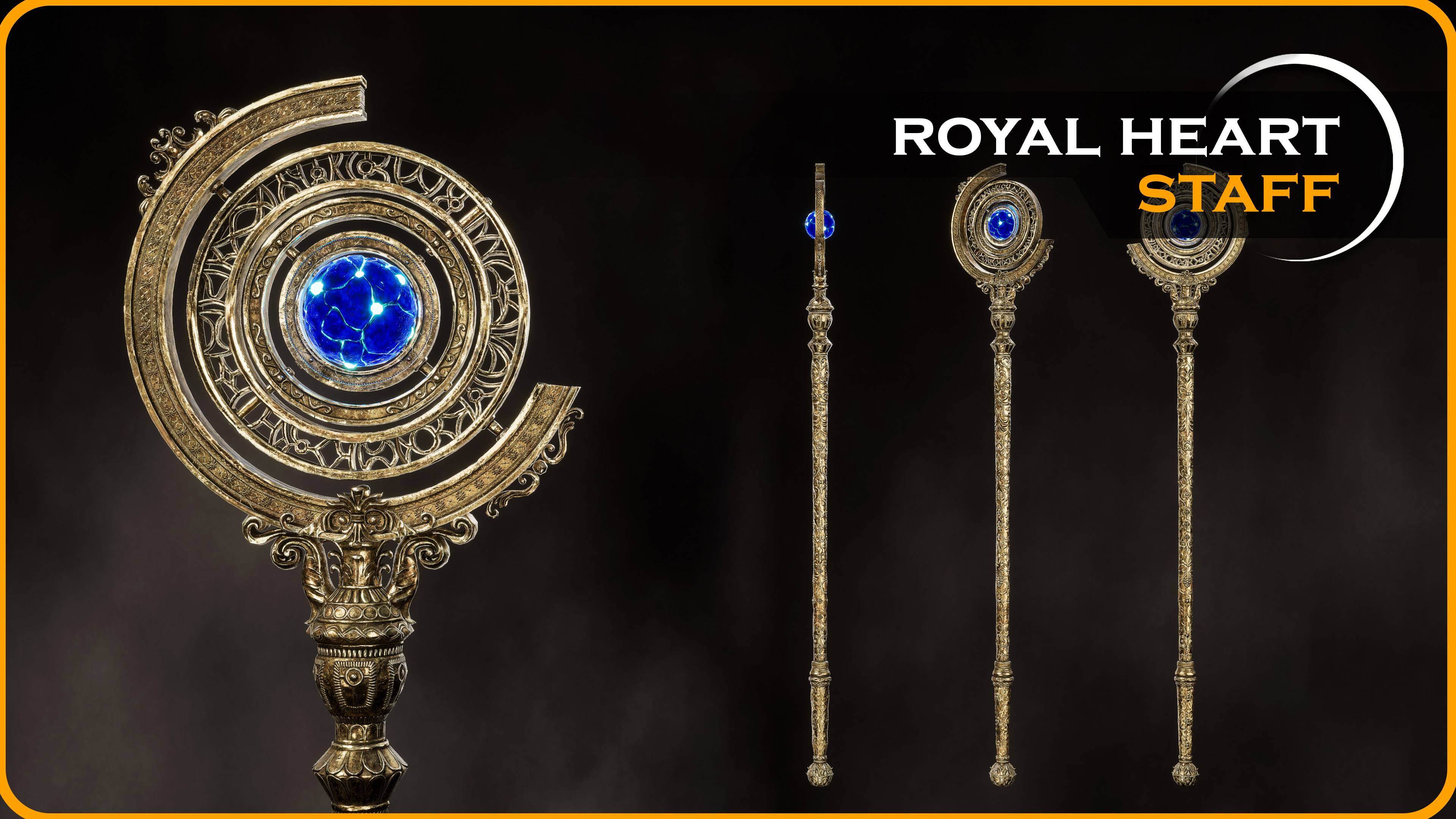 Royal Heart Staff - Dark Fantasy Magic staff | Fab