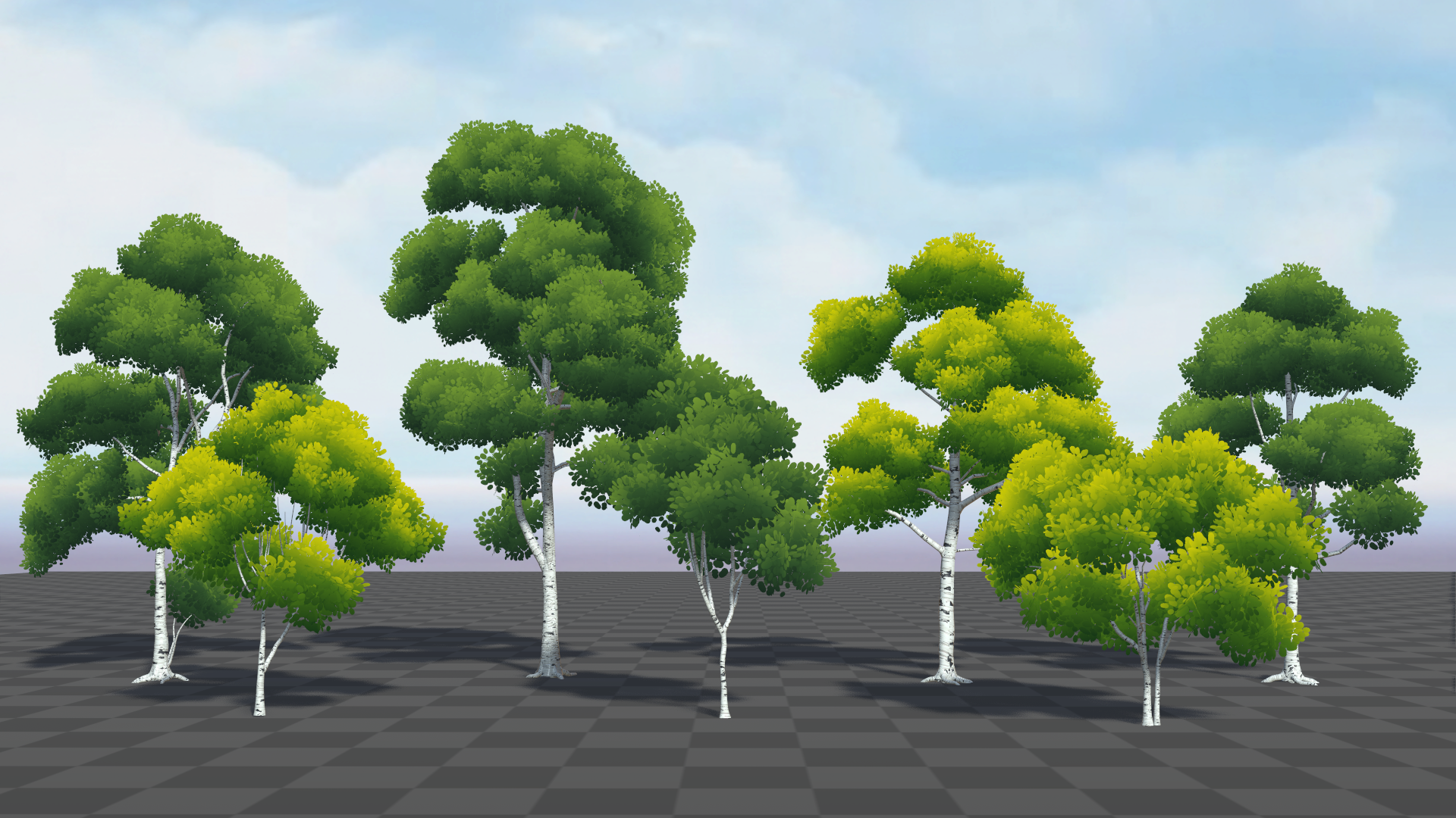 Stylized Anime Birch & Fantasy Trees Pack | Game Ready Environment ...