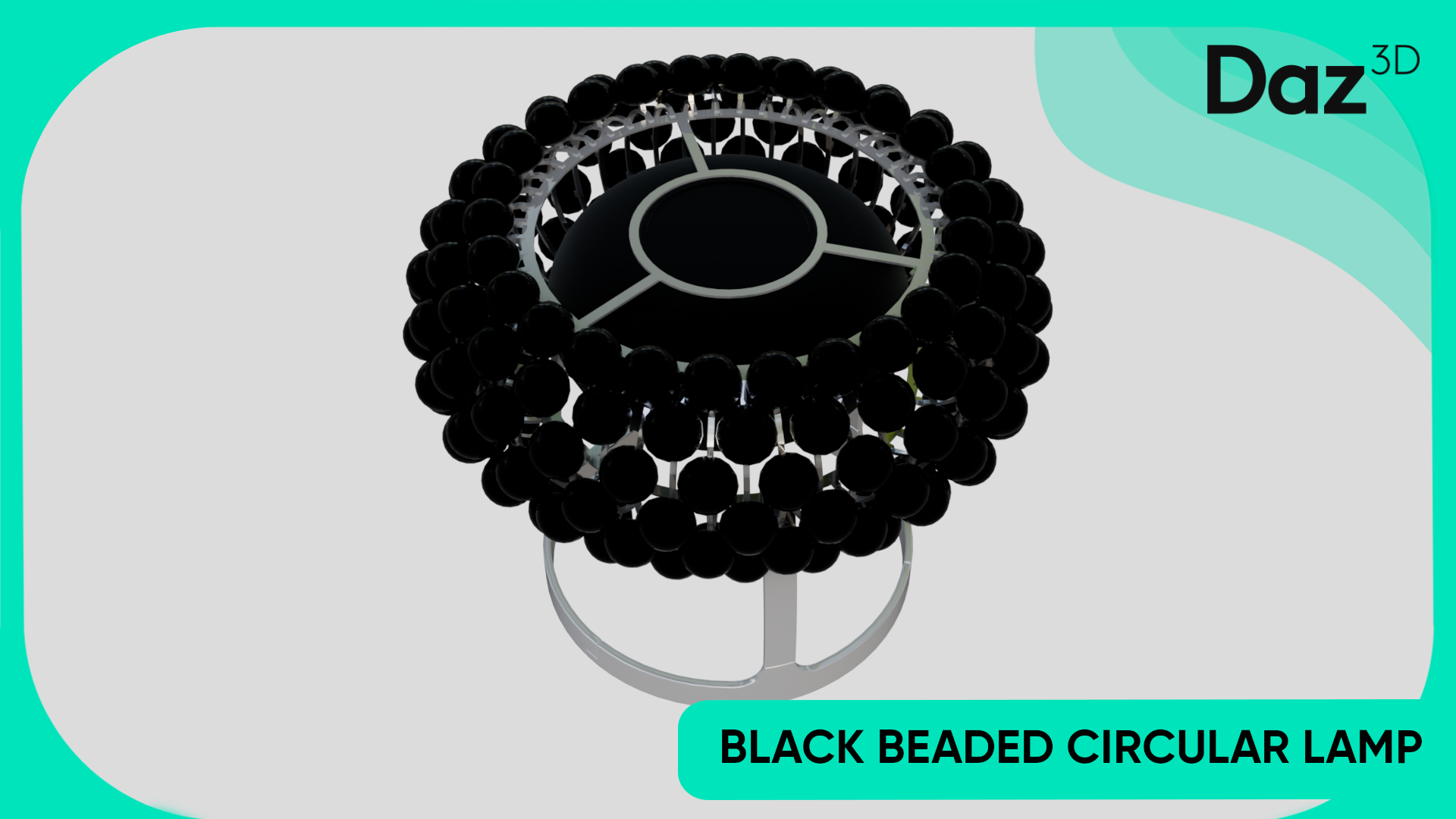 Black Beaded Circular Lamp | Fab