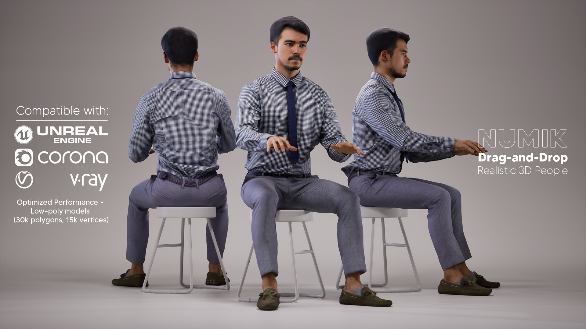 Rizzy 1374 3D People Asian Caucasian Business Man Sitting Typing Office ...