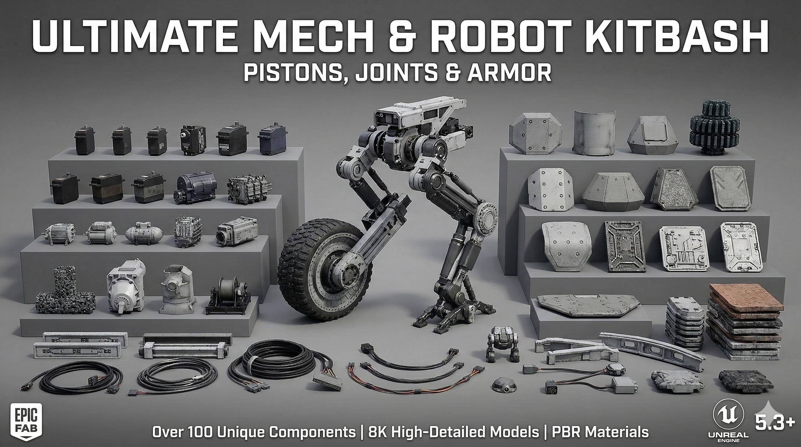 Ultimate Mech & Robot Kitbash - Pistons, Joints & Armor | Fab