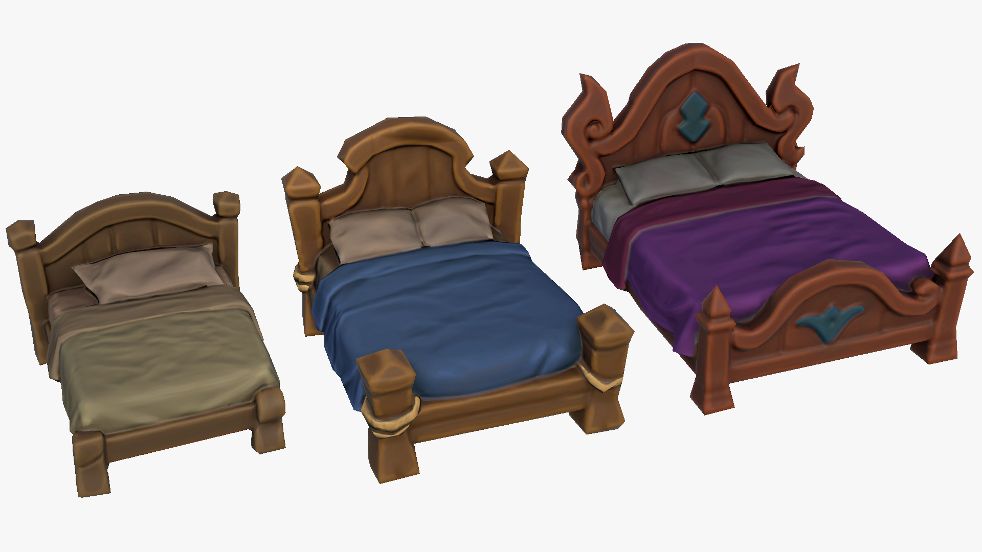 Stylized Fantasy RPG Beds Cot Bunk Mattress | Fab