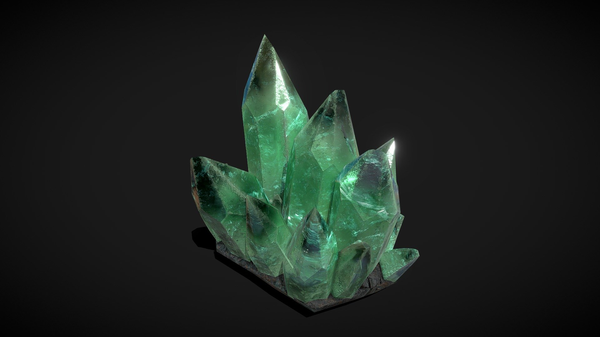 Green Crystal / Ghost Quartz / Phantom Quartz for Mystical Low Poly ...