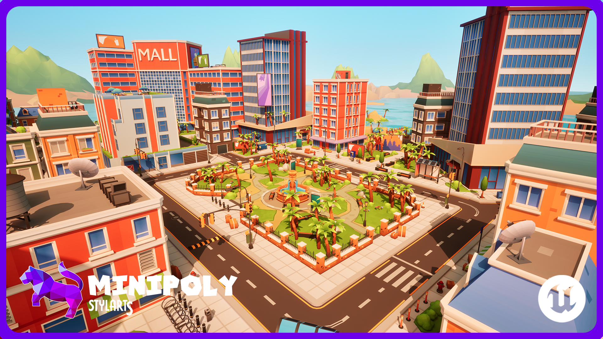 Minipoly Series - Modern Island City ( Stylized Lowpoly Environment ) | Fab
