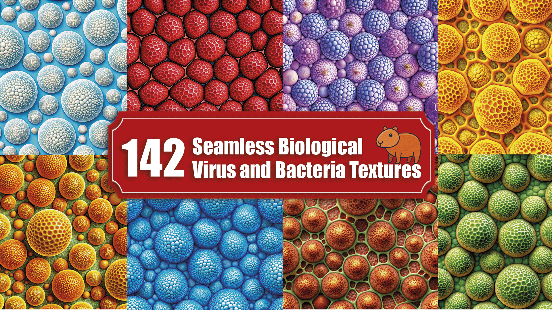 142 Seamless Biological Virus and Bacteria Textures | Fab