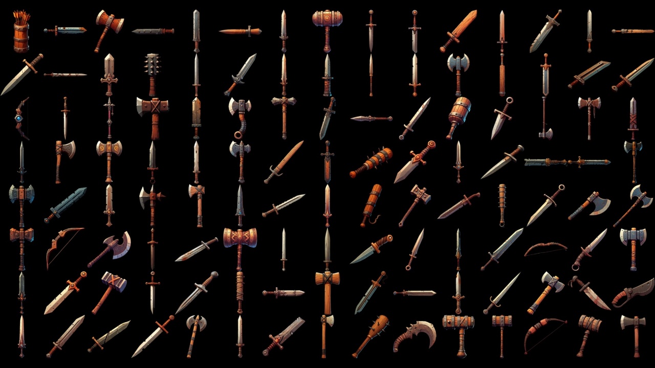 Beginners Weapons - 700+ Sprites | Fab