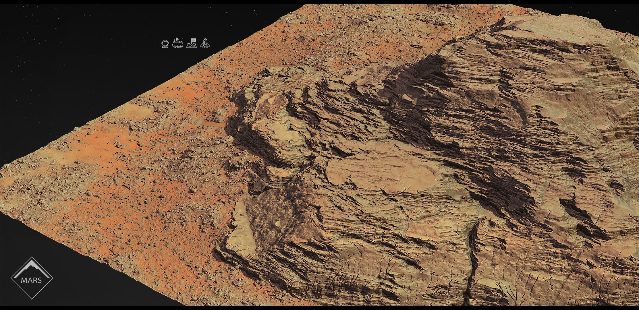 Mars mountains Pack - 8 Gameready Meshes | Fab