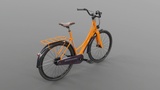 Realistic 3D Model of Orange Dutch City Electric Bicycle PBR Textured | Fab