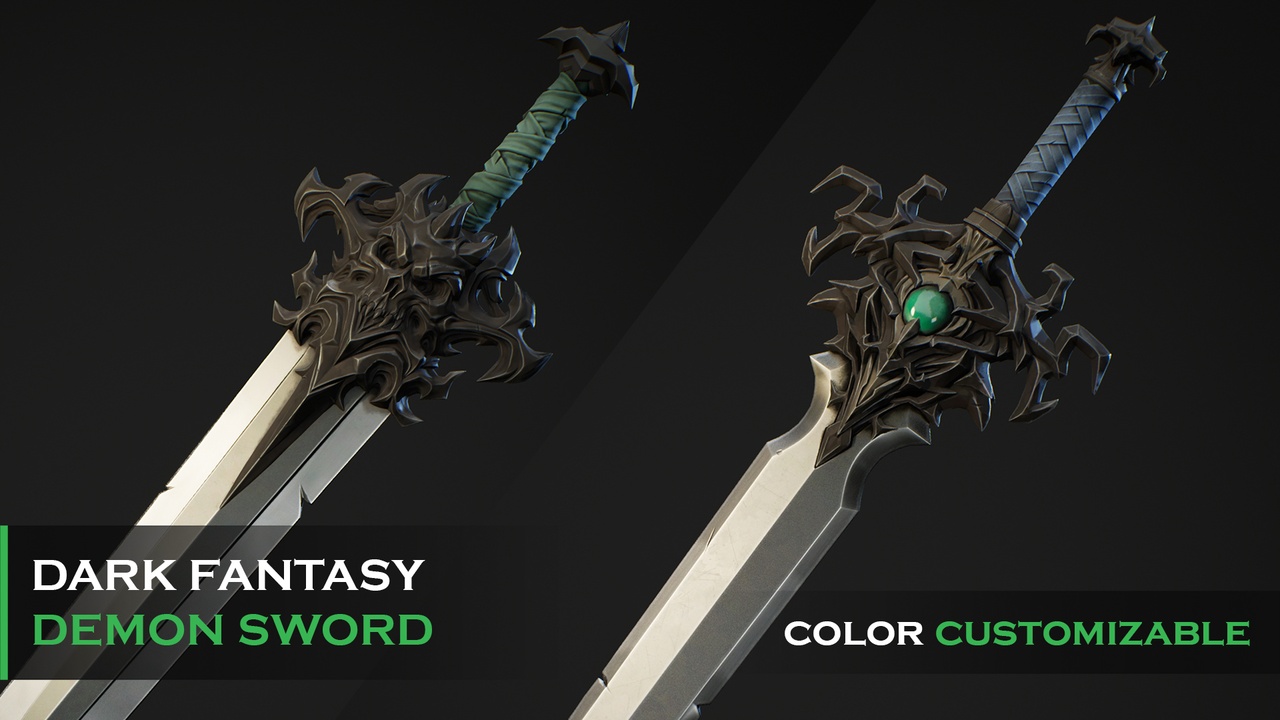 Free - Stylized Dark Sword | Fab