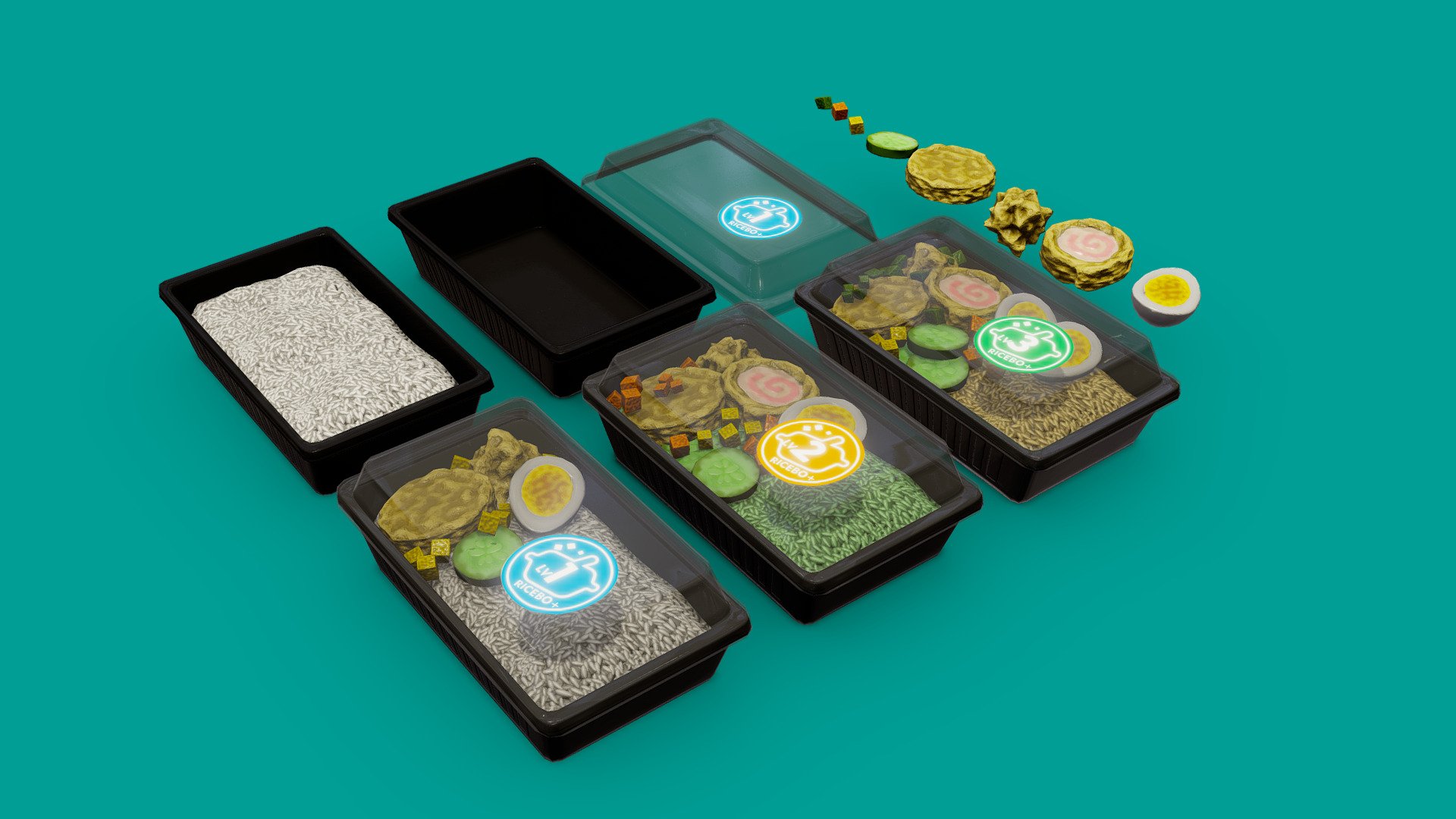 Rice Box Kit Food Game Asset Ready | Fab