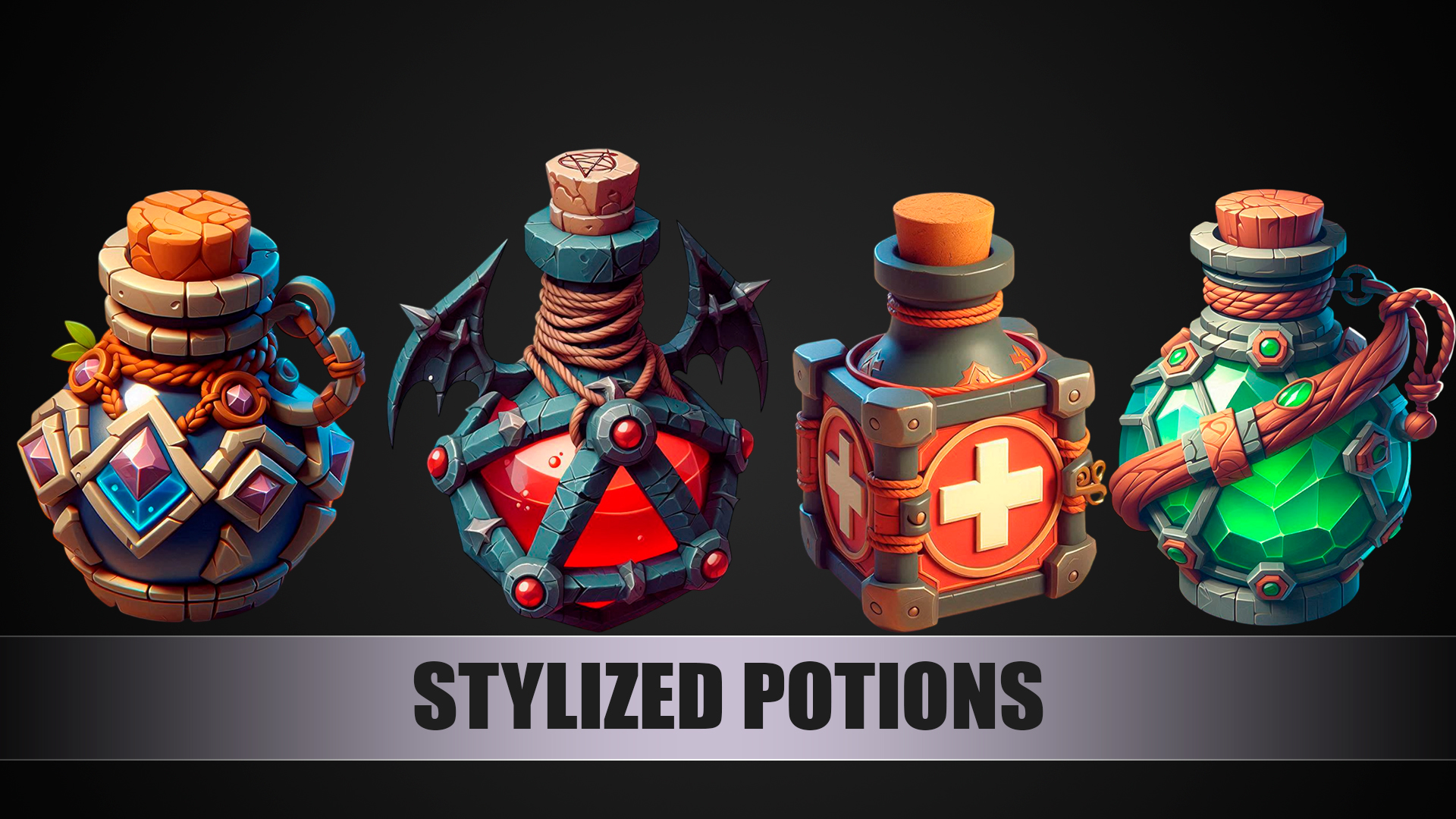 Stylized Potions 400+ Sprites | Fab