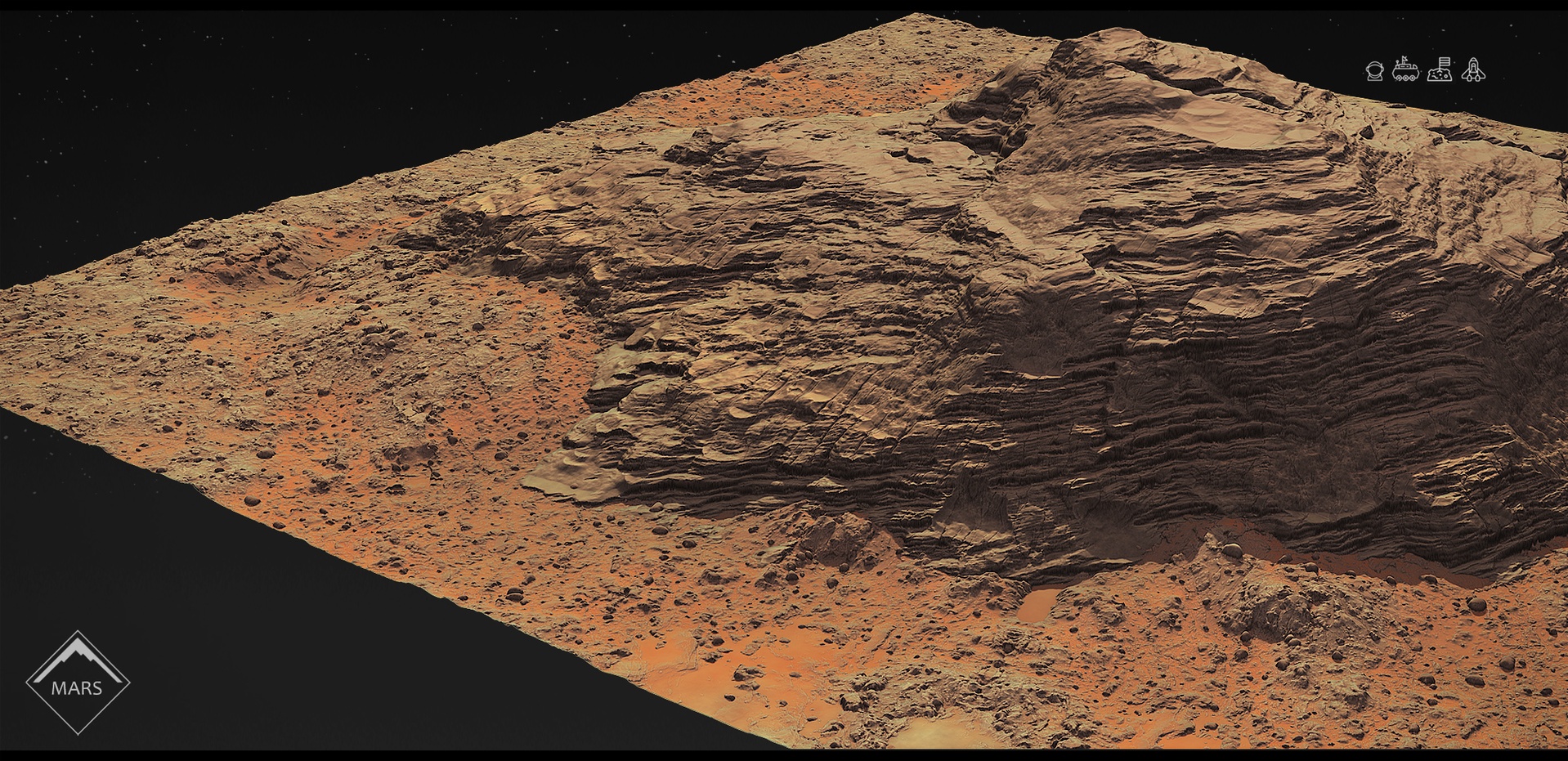 Mars mountains Pack - 8 Gameready Meshes | Fab