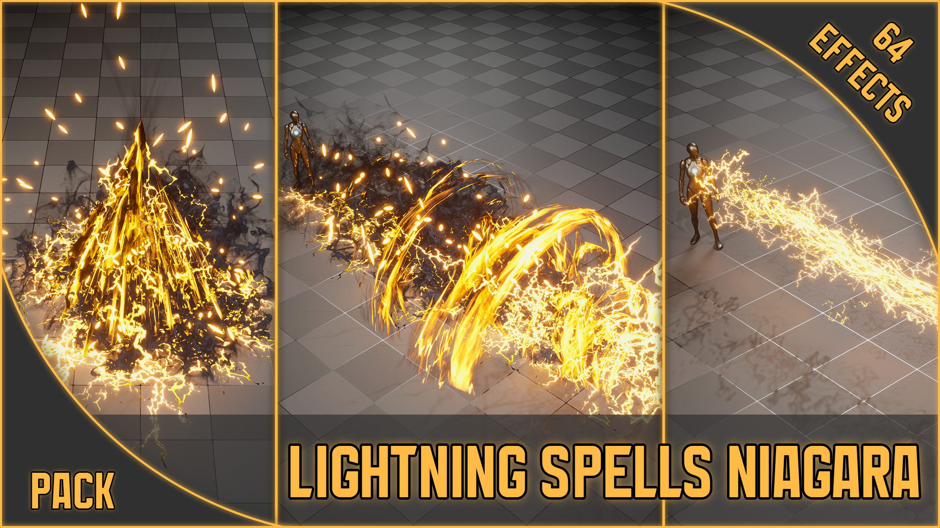 [64] Pack Lightning Spells Niagara | Fab