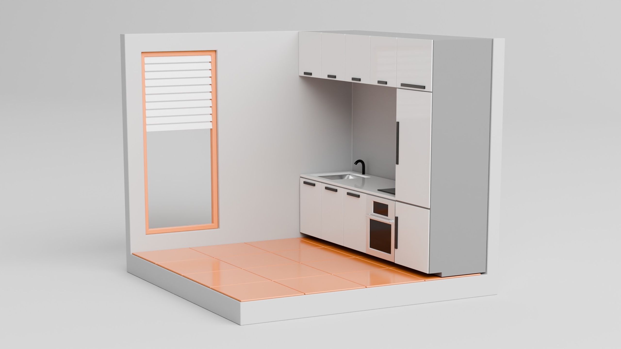 Stylized Isometric Kitchen Interior | Fab