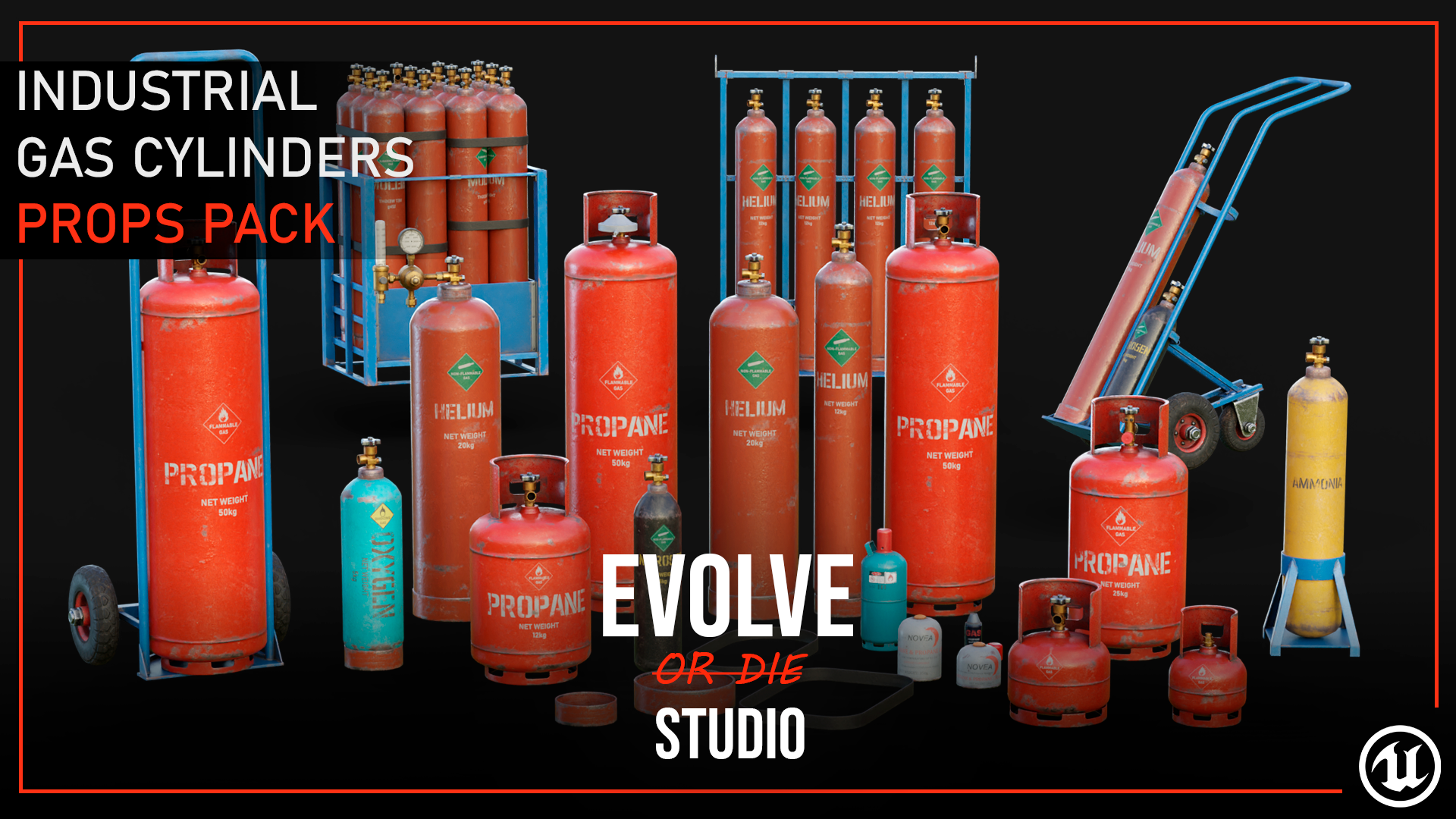Gas Cylinders Industrial Props Bundle | Fab
