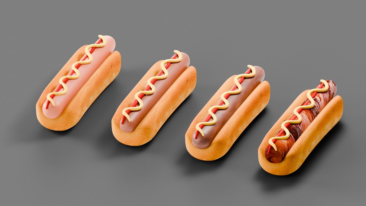 Game-Ready Hot Dog Pack (4 Variations) | Fab