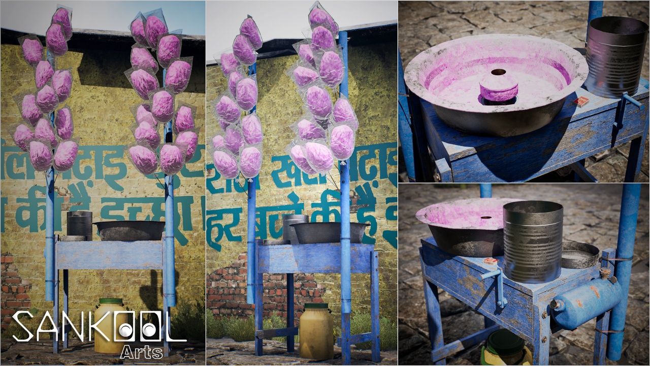 Indian Cotton Candy Stall - Indian Gameready Asset Pack (Unreal Engine ...