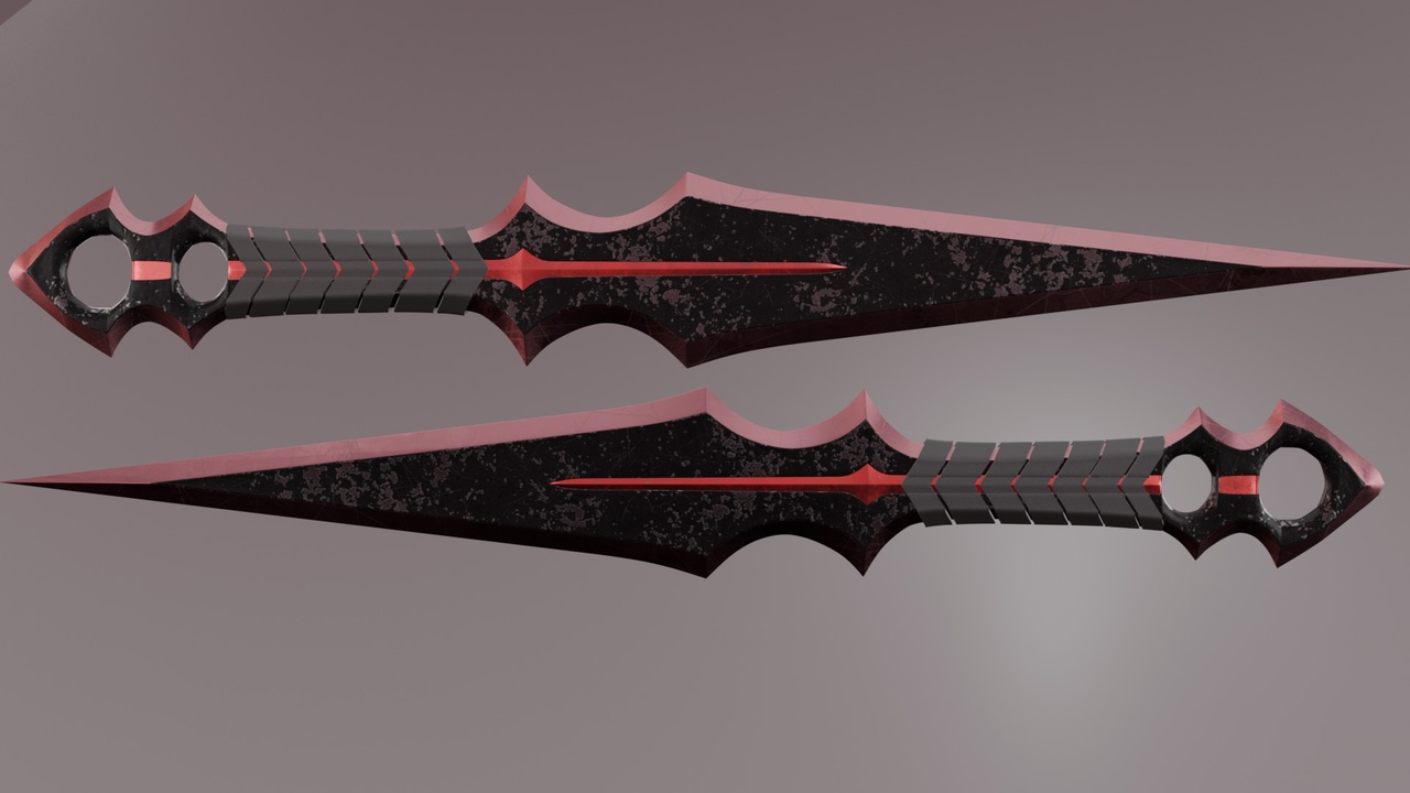 Dual Blade Dagger | Stylized Fantasy Assassin Weapon | Game Ready Asset ...
