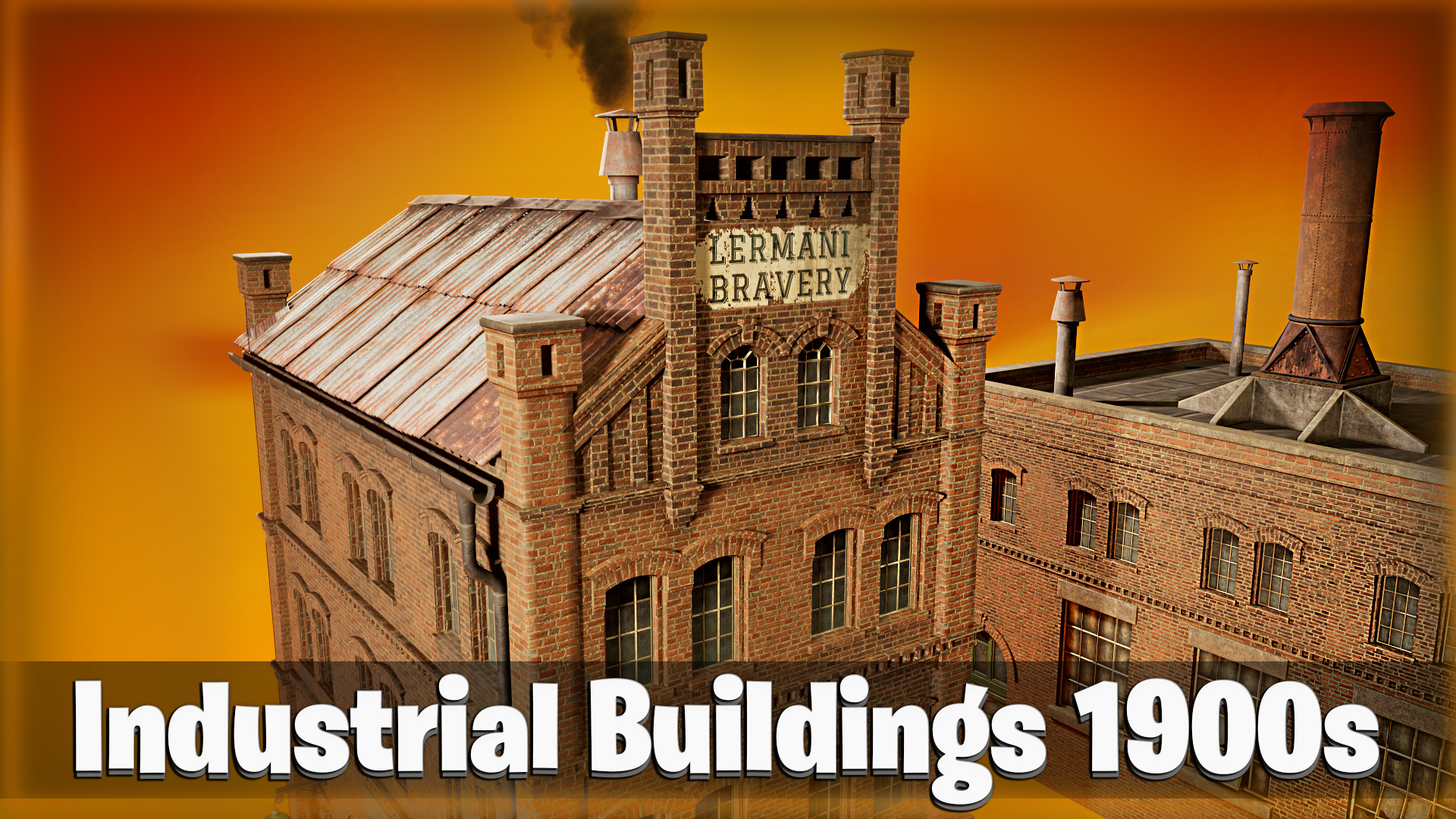 Industrial Factory / Industrial Buildings Kit Modular 1900s (Exterior ...
