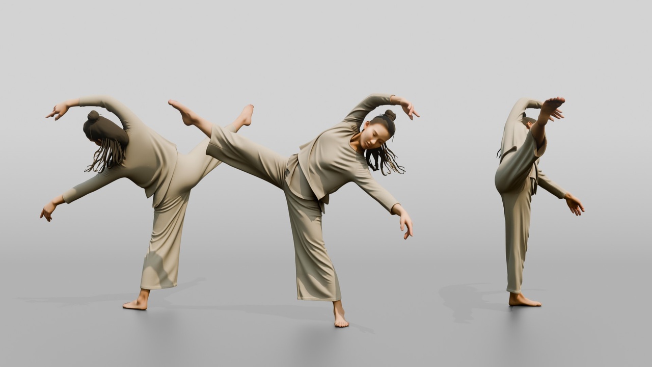 Chinese people - Chinese Woman Dancer in Dynamic Pose - Realistic 3D ...