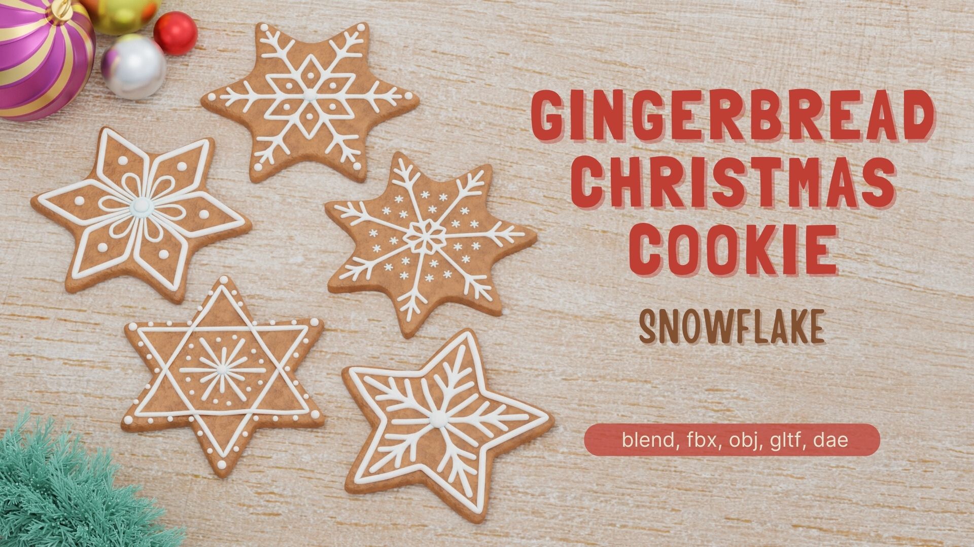 Gingerbread Christmas Cookie 7 - Snowflake | Fab