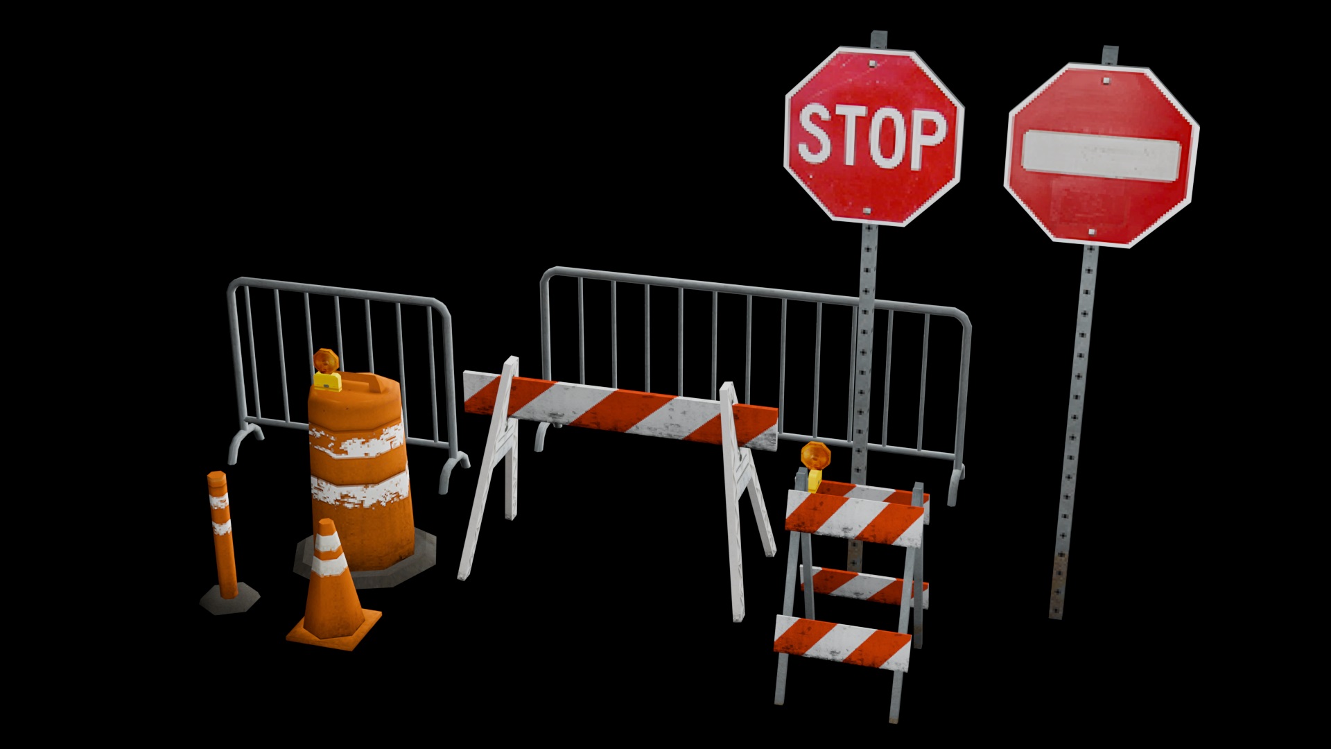 PSX Low Poly Traffic Props | Fab