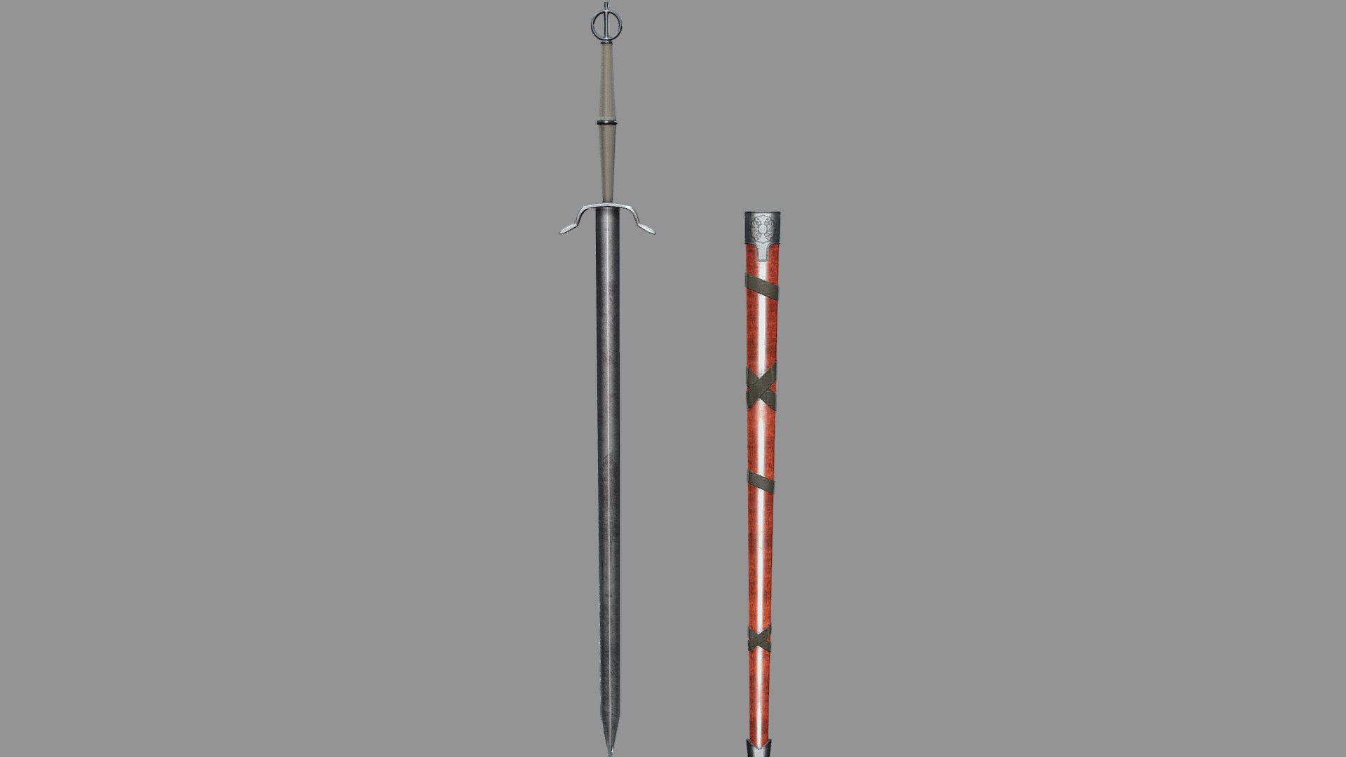 Medieval Longsword with Scabbard – Double-Edged Knight Blade | Fab
