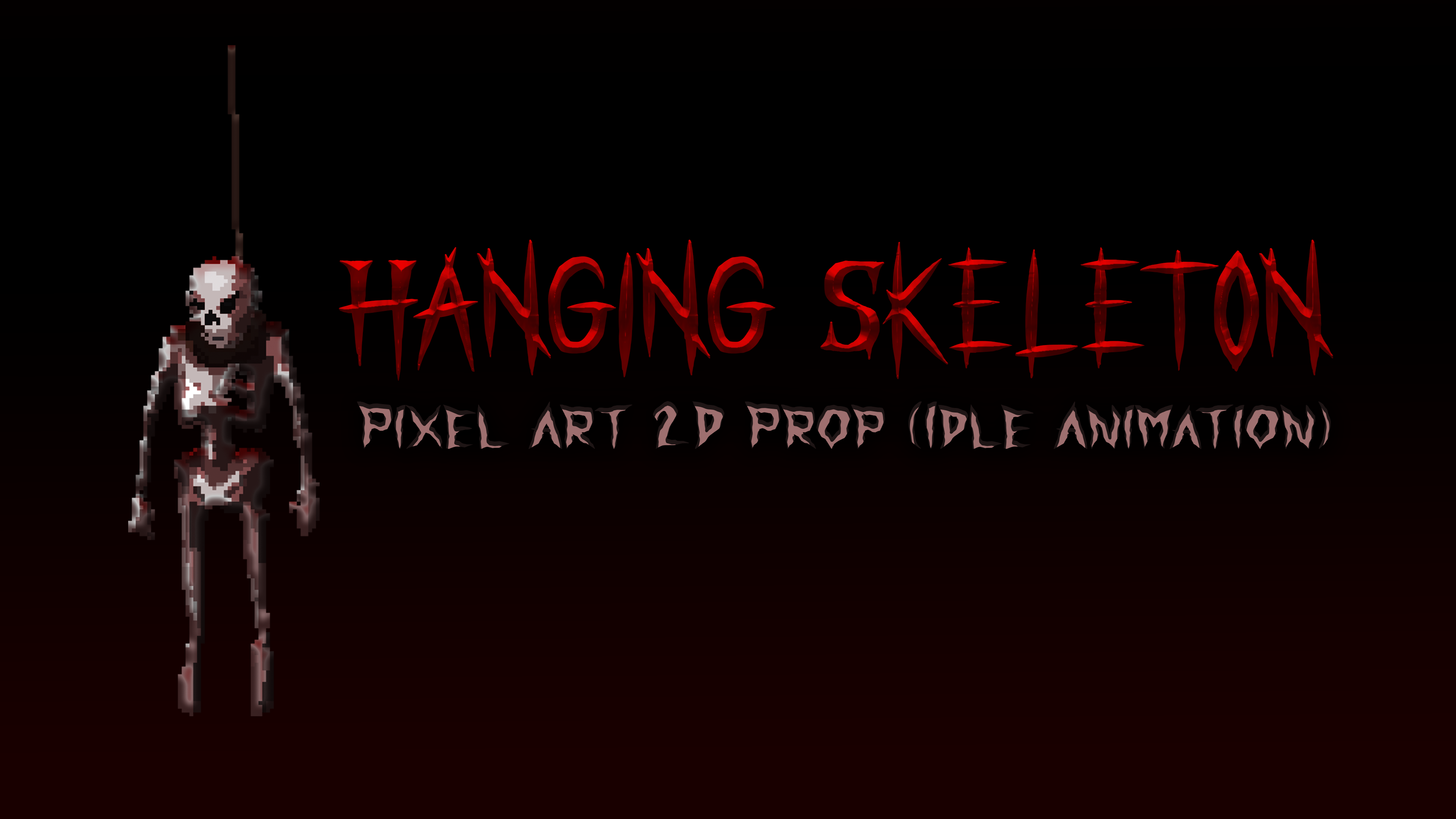 Hanging Skeleton – Pixel Art 2D Prop (Idle Animation) | Fab