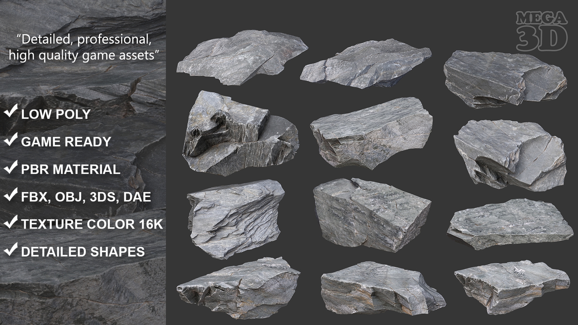Gray Casual Rock Photogrammetry 220706 | Fab