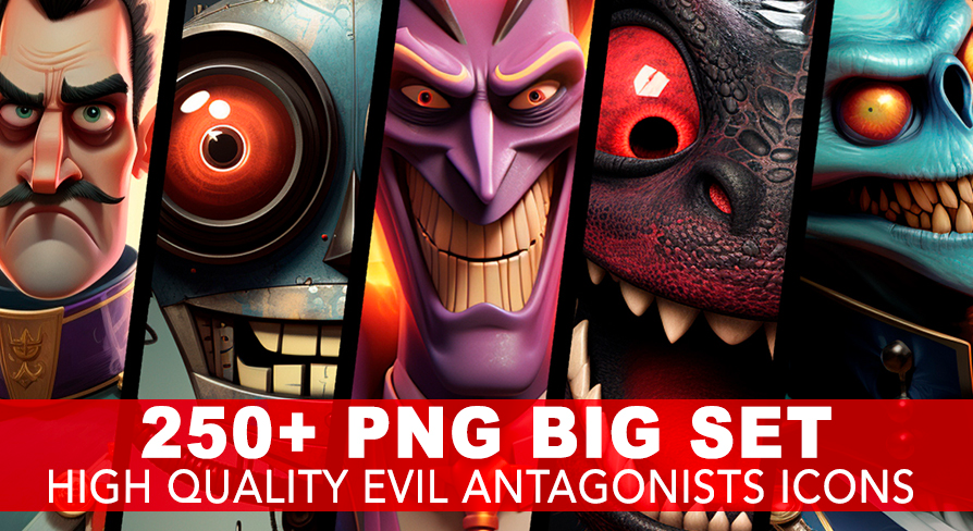250+ Evil Genius Villains Avatars Icons BIG PACK | Fab