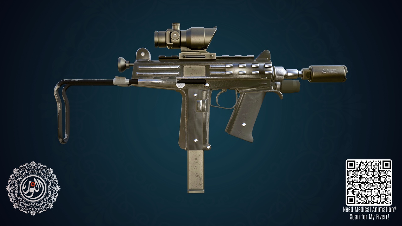 Rigged KJC-SMG | Game-Ready Submachine Gun | Realistic Tactical Weapon ...