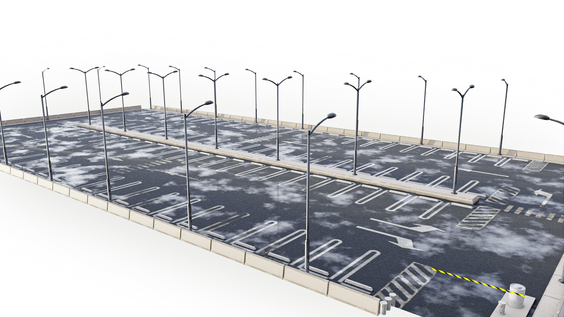 Wet Urban Parking Lot | Fab