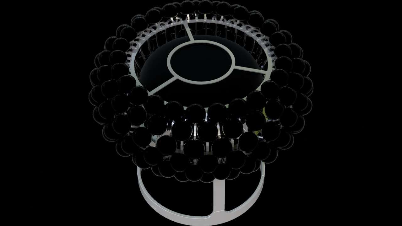 Black Beaded Circular Lamp | Fab