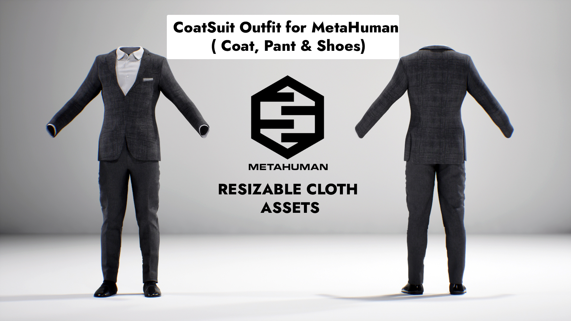 Formal Suit Outfit for MetaHuman (Resizable | Jacket, Pants & Shoes) | Fab