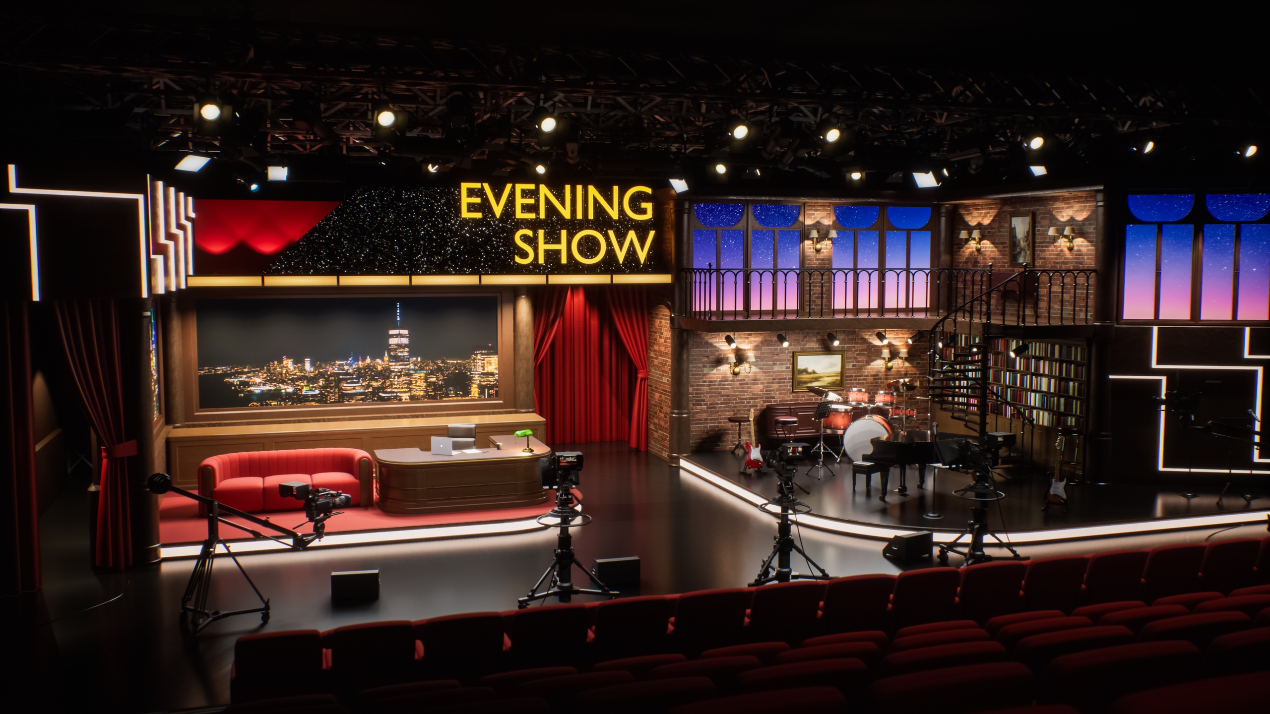 Late Night Talk Show Studio Stage | Fab