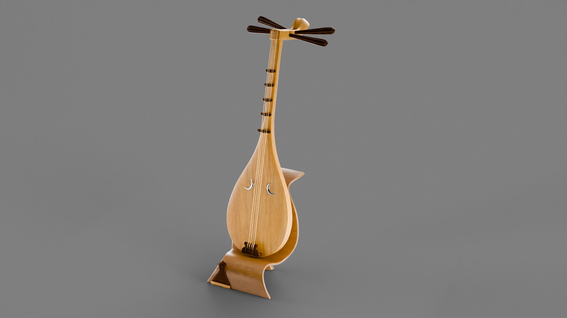 Traditional Japanese Biwa Lute (with Stand & Plectrum) | Fab