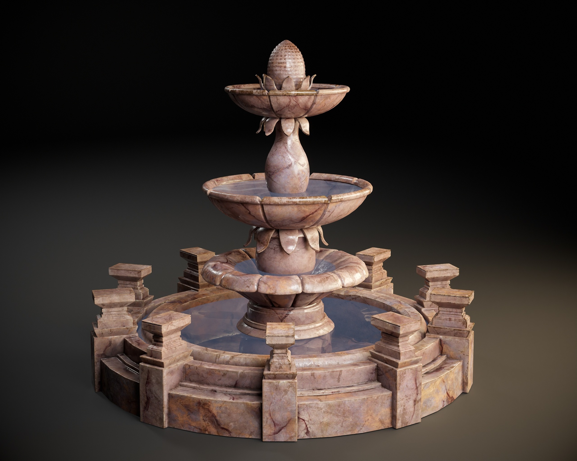 Medieval Elegant Floral Waterfountain | Fab