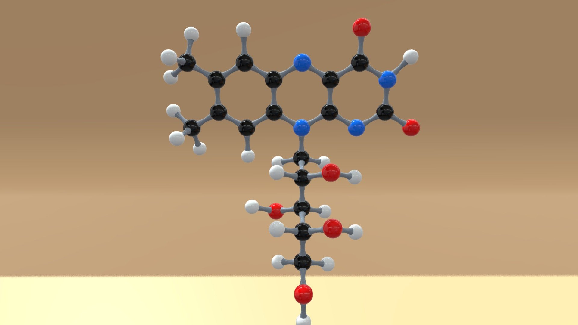 Vitamin B2 Riboflavin C17H20N4O6 Molecule | Fab