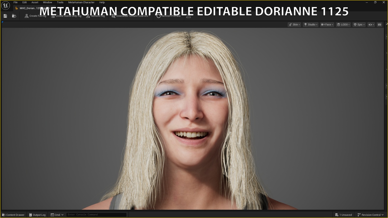 MetaHuman Compatible Editable Dorianne 1125 | Fab