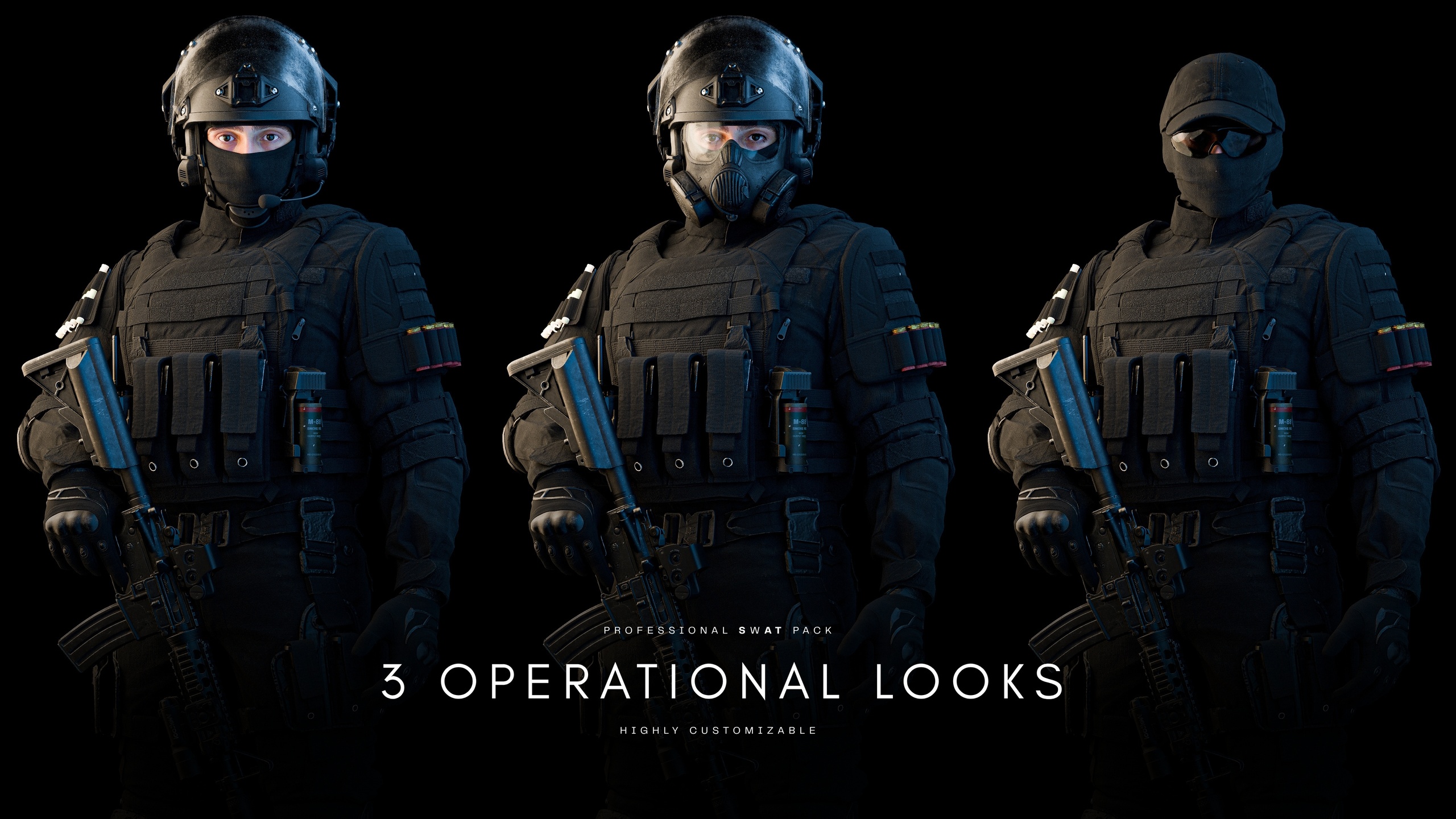 Game-Ready Modular Rigged SWAT Lowpoly 3D Model | Fab