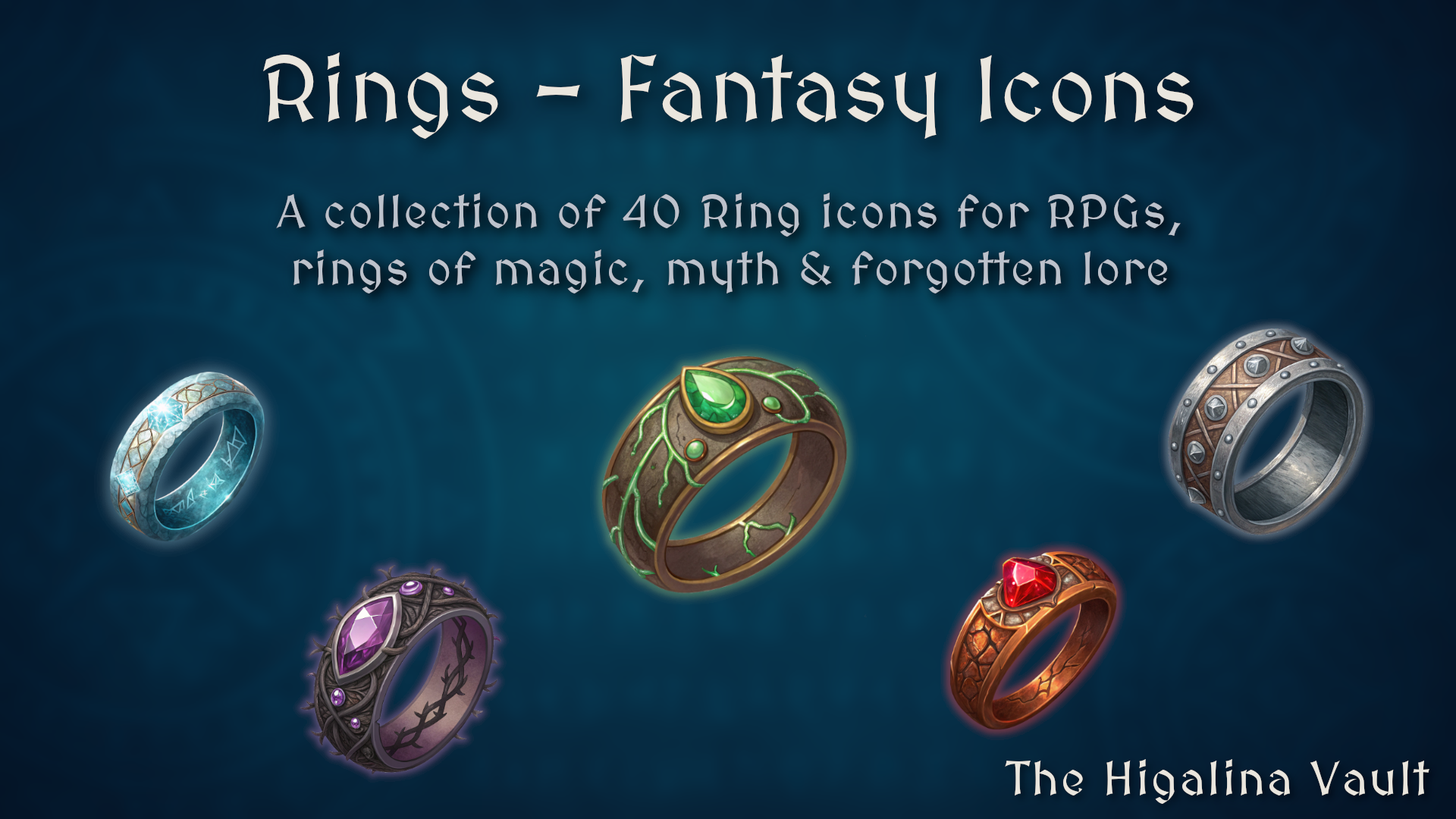 Rings - 40 Fantasy Icons [512x512 HD] | Fab