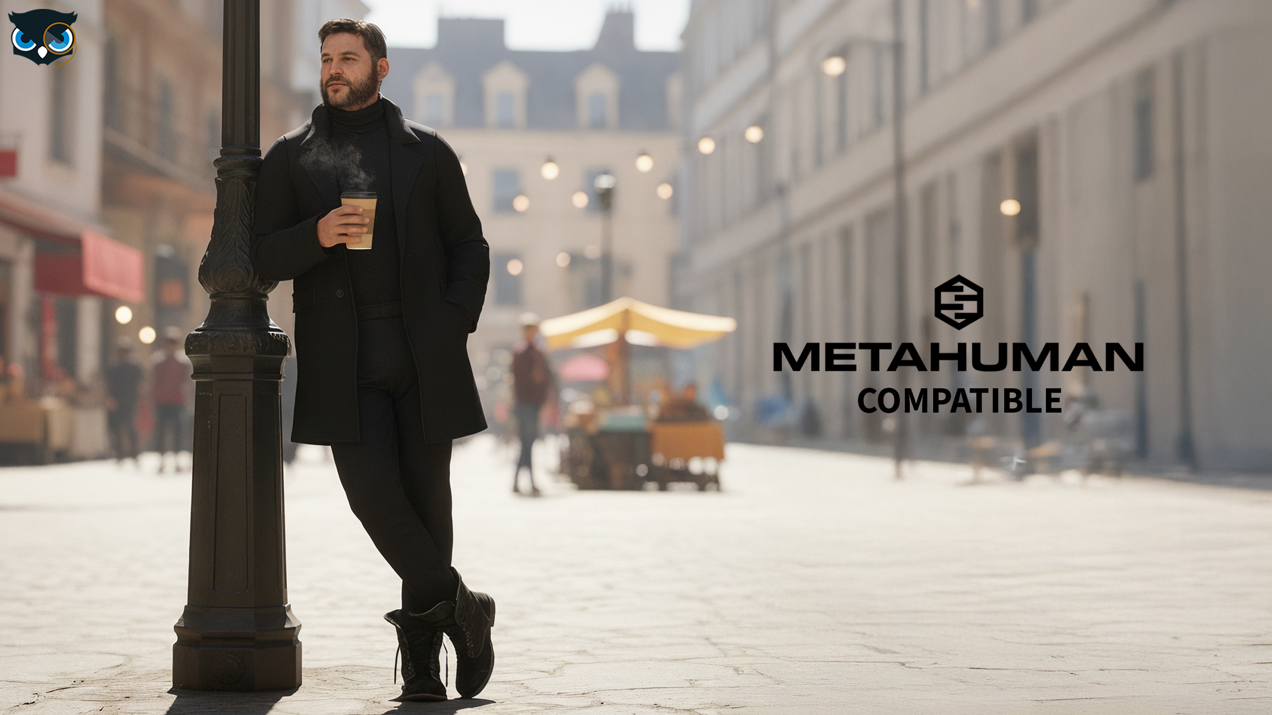 Casual formal Dark Urban Outfit Long Coat, Tactical Boots Metahuman ...