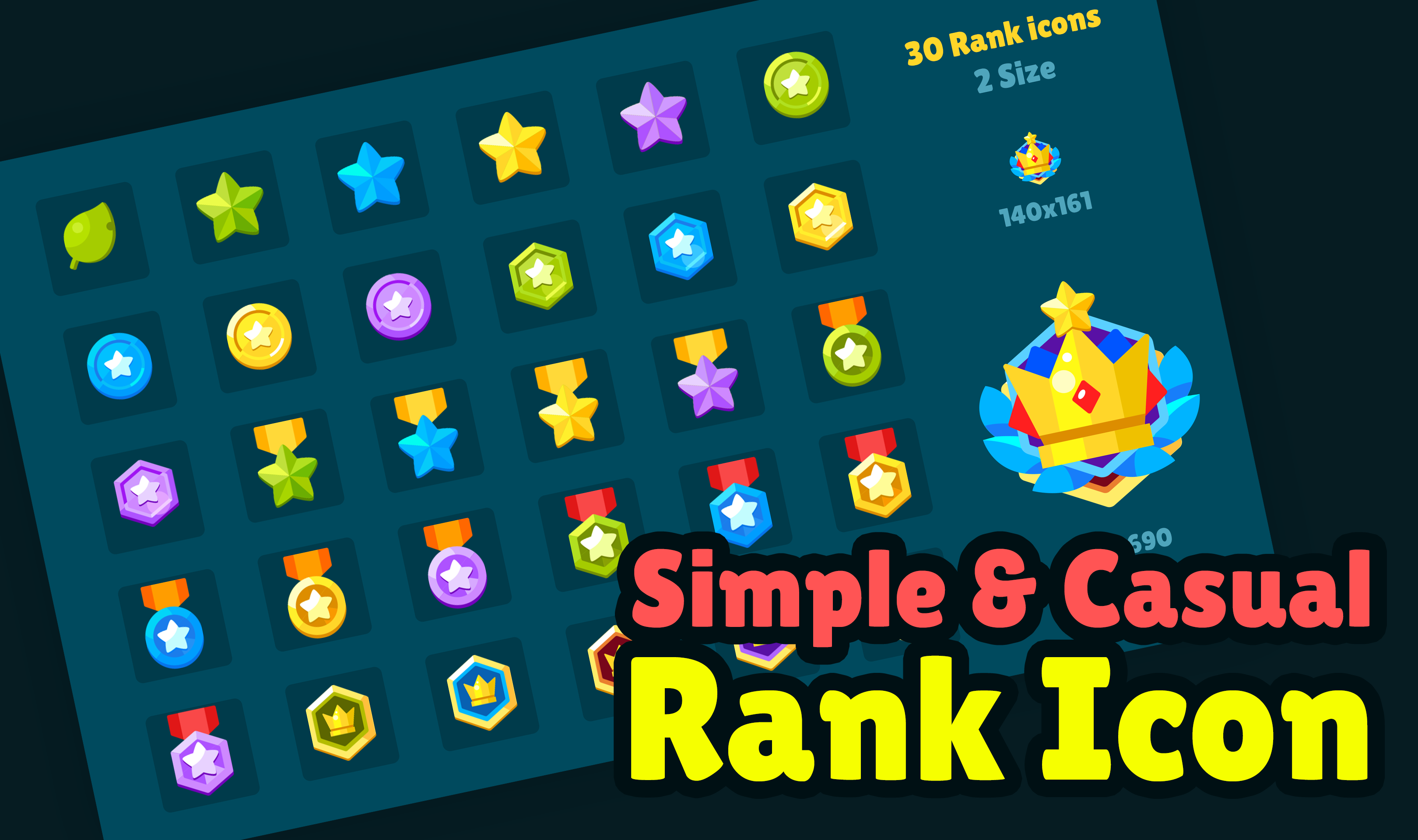 Simple & Casual Rank Icon | Fab