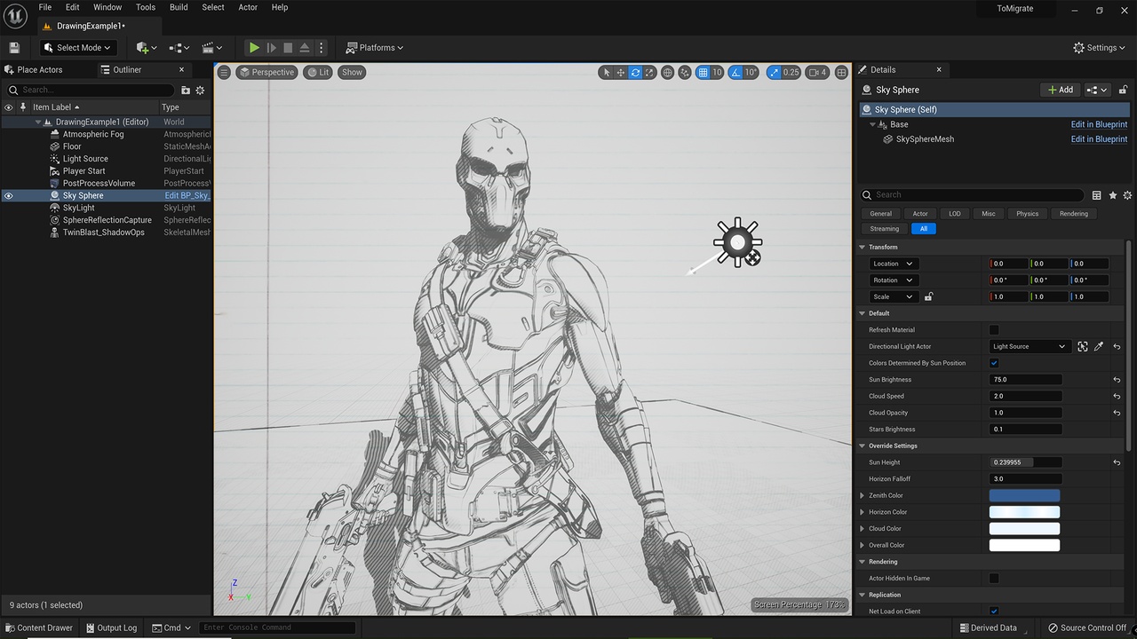 Post Process Hand Draw Outline