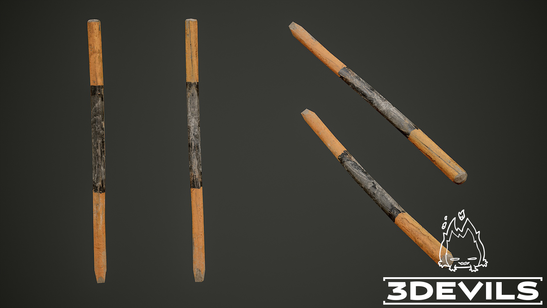 Wooden Construction Stake – Game/Render Ready Photogrammetry Asset | Fab