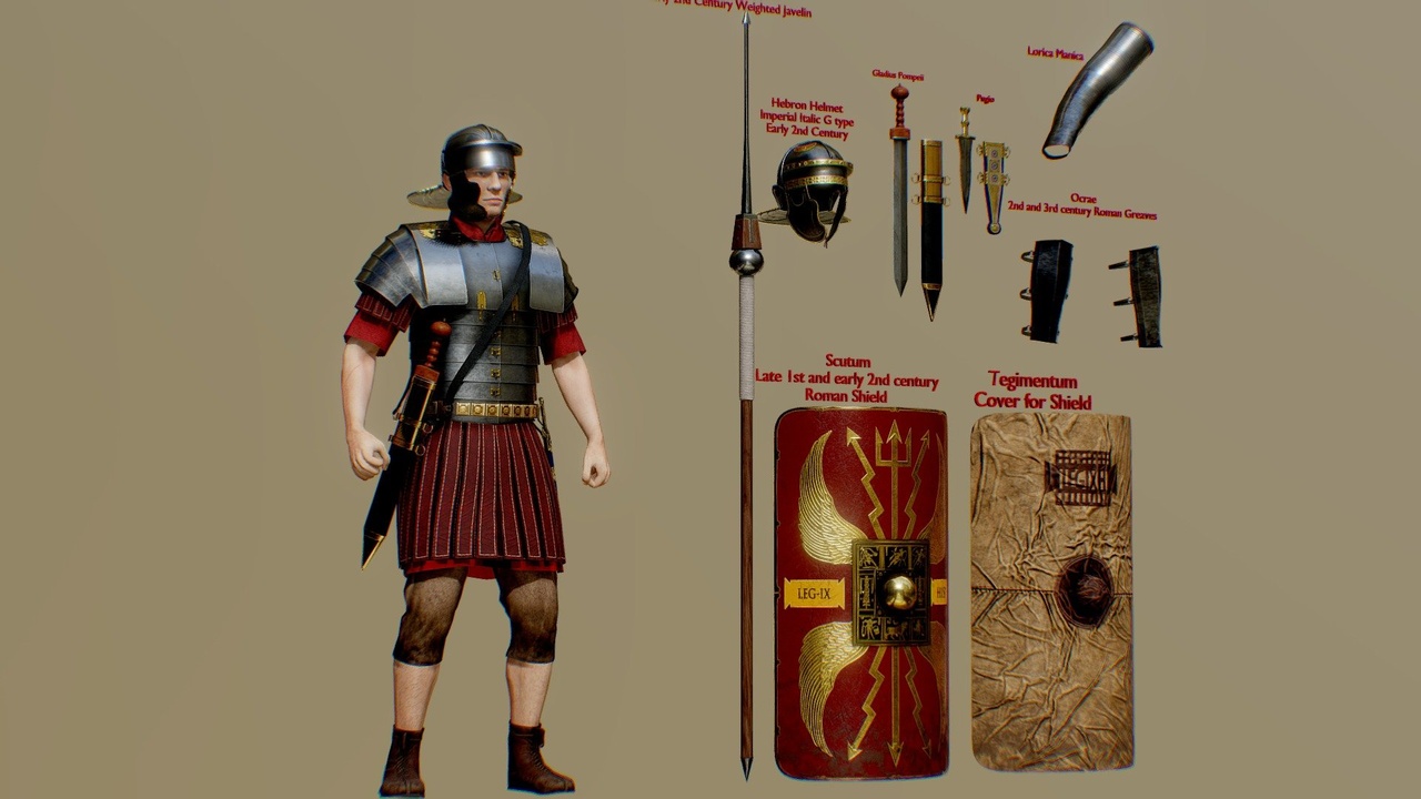 Roman Legionary Leg IX Hispana 120 AD - Rigged | Fab